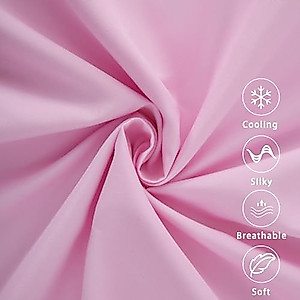 Overket Twin Sheet Set Ultra Soft Twin Bed Sheets 1800 Series Luxury Cooling Sheets-100% Microfiber-Breathable-Wrinkle Free - Twin Size Pink-3PC