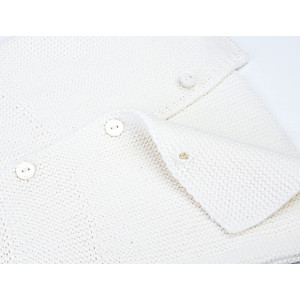 Lilax Baby Girl Knit Sweater Long Sleeve Cardigan (6-9 Months, White)