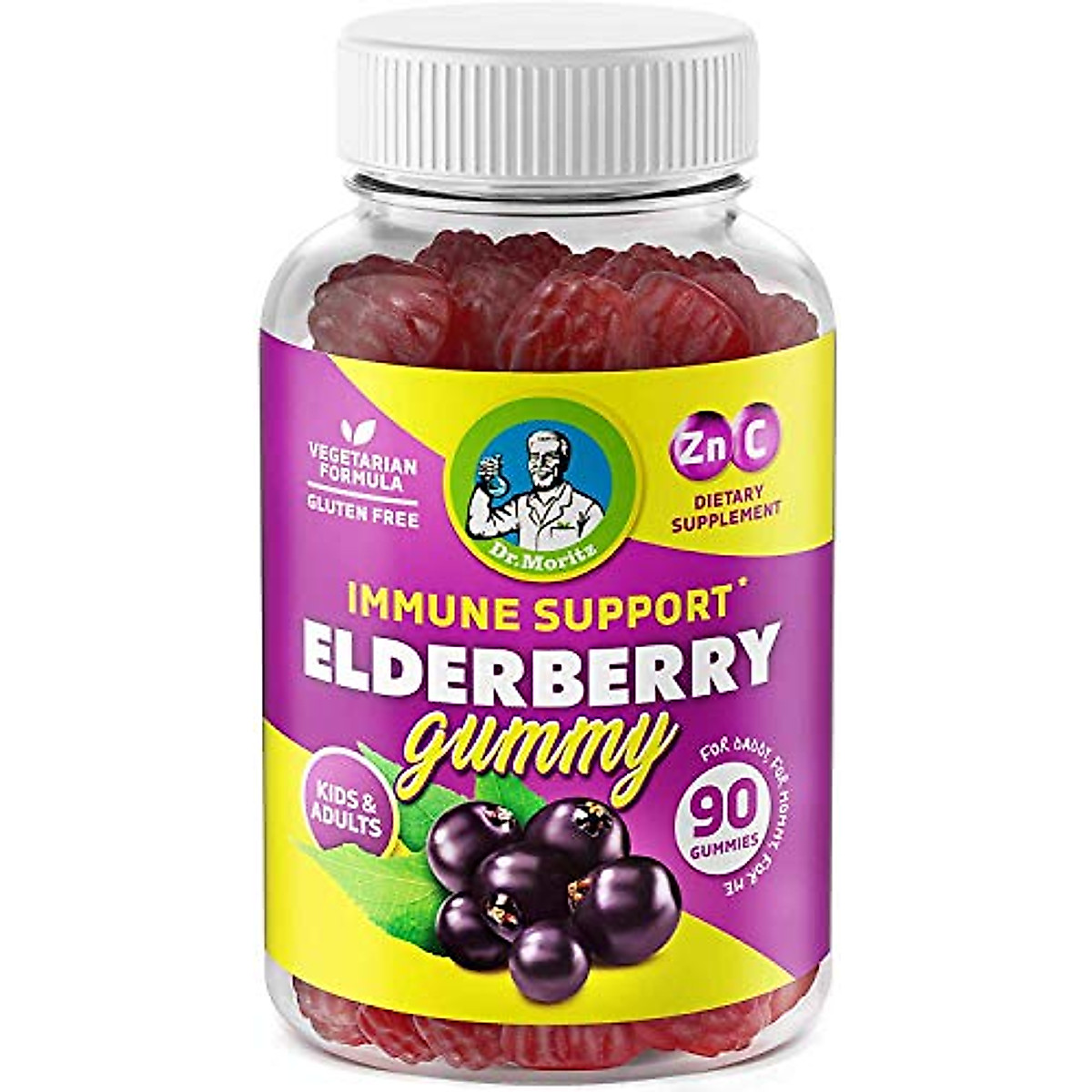 DR. MORITZ Elderberry Gummies for Kids and Toddlers (Elderberry Gummies (Kids & Adults) - 90 Count)