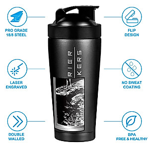 Military Gift Shop 24oz Insulated Air Force Shaker Bottle Engraved Logo–24oz Water Bottle–Cup for Protein Shakes Air Force Gifts | Disabled USMC Vet Owned SMALL Business