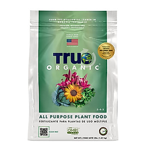 True Organic All Purpose Plant Food Granular Fertilizer 4 lbs - CDFA, OMRI Listed for Organic Gardening NPK 5-4-5