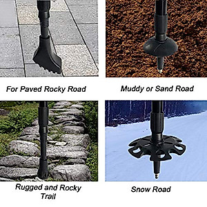 Hiking Walking Sticks Rubber Tips 10 Pack, Replacement Tips Protectors, Snow Baskets, Mud Baskets Set for Trekking Poles, Fits Most Standard Hiking, Trekking, Walking Poles