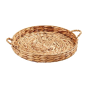 Mud Pie Hyacinth Tray Lazy Susan, 2" x 16 1/2" dia, Brown