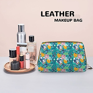yindelas Small makeup bag, Leather Cosmetic Bag Travel Makeup Bag Small Neat Cosmetic Pouch Water-resistant Toiletry Bag for Travel Women