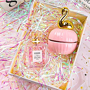 Zwish 1LB Sparkly Iridescent Film PP Hamper Shreds & Strands Shredded Crinkle Confetti for DIY Gift Wrapping & Basket Filling