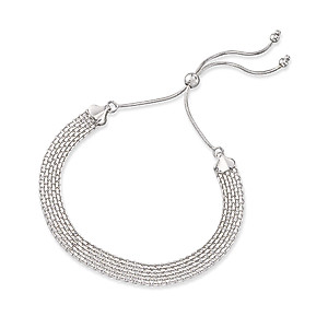 Ross-Simons Sterling Silver Bismark-Link Bolo Bracelet