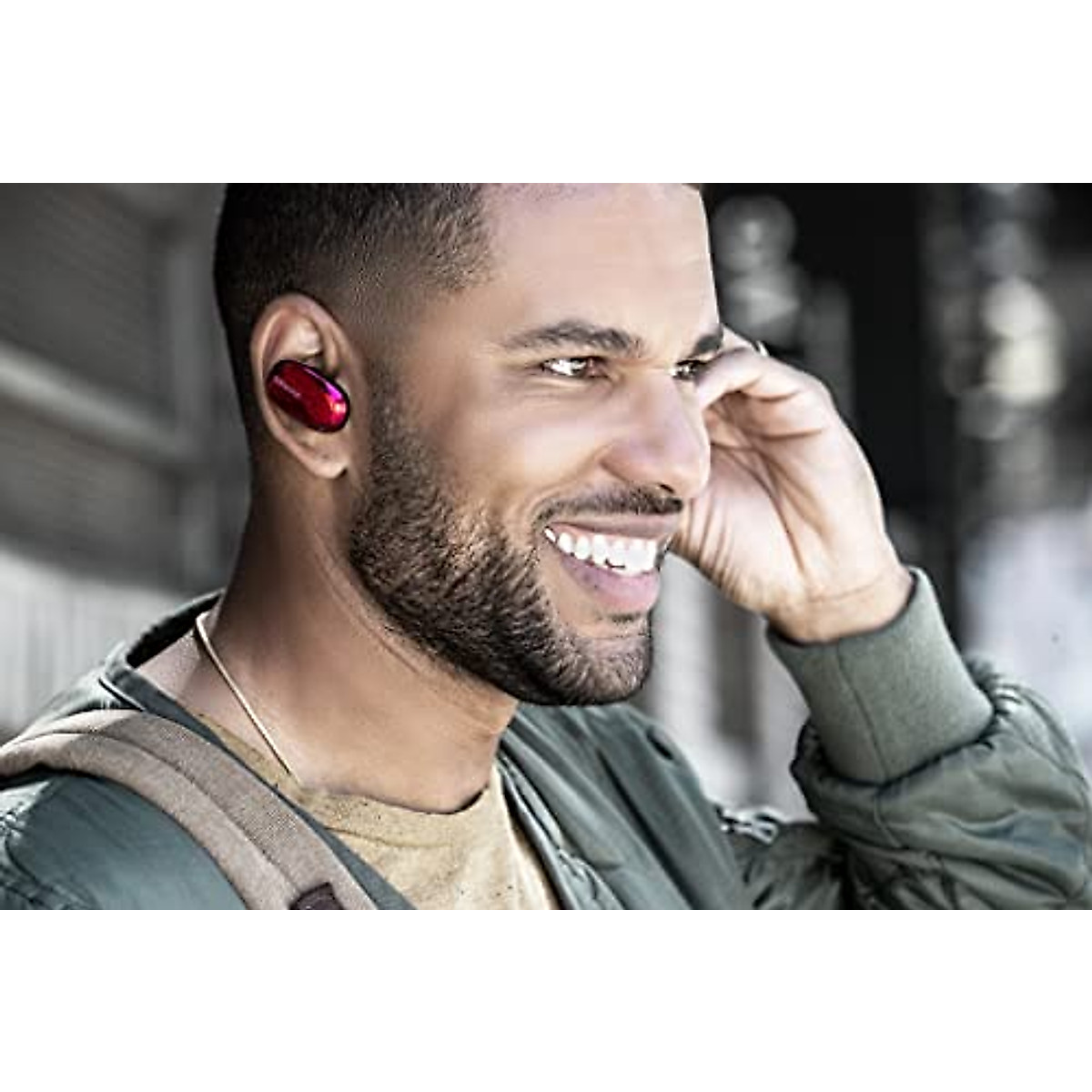 Shure AONIC Free True Wireless Earbuds, Sound Isolating Wireless Bluetooth Earphones, 21-Hr Battery Life, Studio-Quality Sound, Clear Call, Durable Quality, Lightweight, Fingertip Control - Red