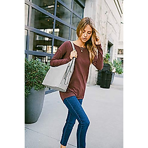 2pc Set Faux Leather Large Hobo Bag with Pouch Purse (Teal)