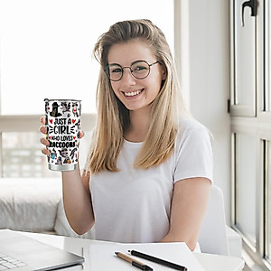 kdxpbpz Raccoon Gifts for Women, Raccoon Stuff Merch Animal Lover, Cute Raccoon Gifts, Funny Birthday Christmas Gift for Girl Women Sister Bestie Niece BFF, Stainless Steel Tumblers 20oz