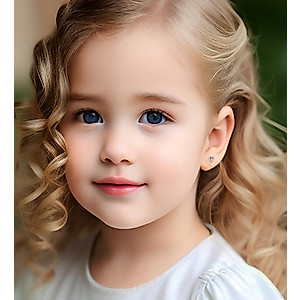 Enticera 4Pairs Hypoallergenic Flat Back Earrings for Women 14K Gold Cartilage Earring for Sensitive Skin Star Heart Opal Screw Back Nap Earrings Gold AB