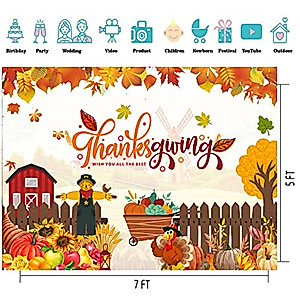 CYLYH 7x5ft Cartoon Fall Photography Backdrop Autumn Maple Forest Leaves Pumpkin Party Background Thanksgiving Party Supplies Farm Harvest Event Banner Baby Shower Thanksgiving Photo Backdrop D583