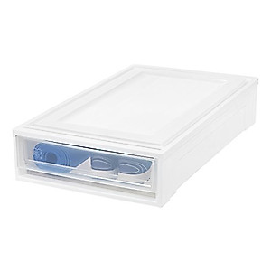 BC-UB Under Bed Box Chest Drawer, White, 2 Pack, 27 Quart