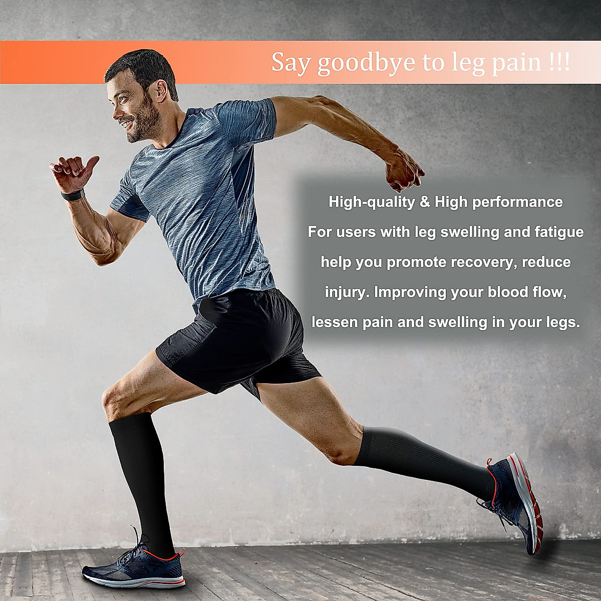 FEYHAY Copper Compression Socks(8 Pairs) for Men & Women 15-20 mmHg is Best Athletic & Daily for Running Flight Travel Climbing(L/XL