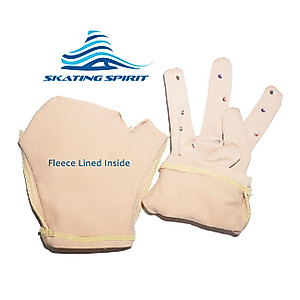 Skating Spirit Figure Skating Competition Thermal Gloves (1 pair) Sparkle Rhinestone Decoration, for Performance Test Show Dance (Black, Large)