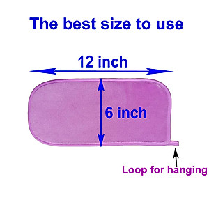 Makeup Remover Face Towels, Reusable Makeup Remover Cloths (6 packs), Makeup Remover Towel Reusable Microfiber Cleansing Towel 12 inch X 6 inch- Pink Blue Purple