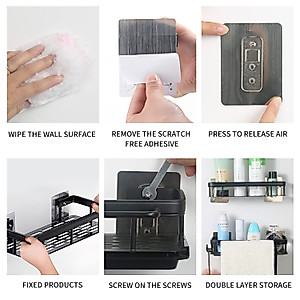 LYGJMYOK Black Kitchen Sink Caddy Sponge Holder, Stainless Steel Suction Cup Kitchen Sink Organizer With Dishcloth Rack, No Drill Rustproof Soon Clean Kitchen Sink Caddy Removable Drain Tray