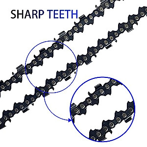 Opuladuo 2PC 10-inch Replacement Chain for Greenworks PS80L210, PS80L00, PS60L210, PS60L00 Pole Saw - 1/4" - .050" - 58 DL