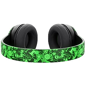 Disney Nightmare Before Christmas Glow in The Dark Bluetooth Headphones Over Ear, Wireless and Wired Foldable Headset Built-in Microphone - Tim Burton Jack Skellington & Sally - Adults Kids