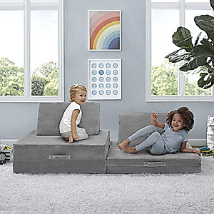 Delta Children Cozee 4-Piece Lounger and Play Set Sofa/Couch, Grey