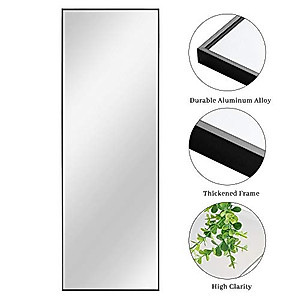 KIAYACI Full Length Mirror Oversized Floor Mirror with Stand Bedroom Dressing Mirror Full Body Wall Mirror (Black, 71" x 24")