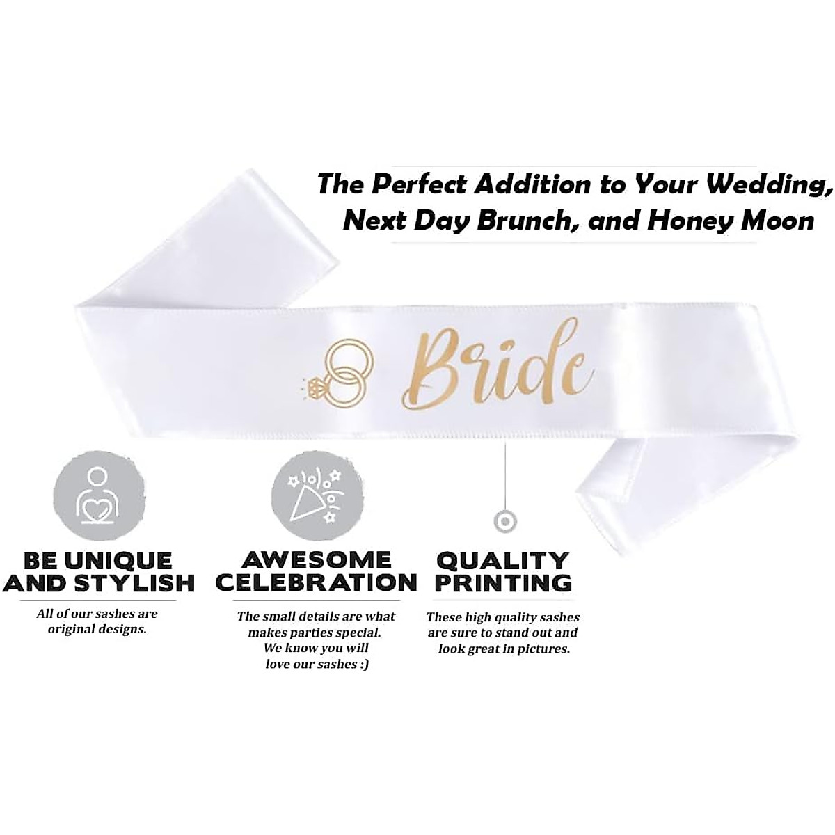 Bride & Groom Sash Set - Bride to Be Sash Groom to Be Sash Engagement Party Favors, Bachelor Bachelorette Party Supplies Bridal Shower Sash Set Decorations Just Married Gift Engaged Decor Accessories