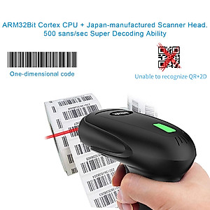 USB Wireless Barcode Scanner with Stand,Symcode Barcode Scanner Wireless Versatile 2-in-1 (2.4Ghz Wireless+USB 2.0 Wired) Rechargeable Cordless 1D Barcode Reader USB Handheld Bar Code Scanner Wireless
