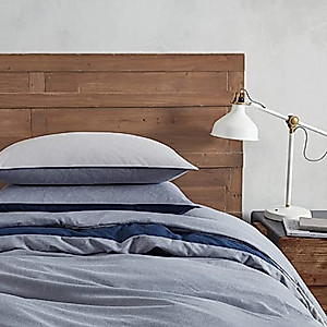 Eddie Bauer - Queen Duvet Cover Set, Reversible Bedding with Matching Shams, Stylish Home Decor for All Seasons (Herringbone Light Blue/Grey, Queen)