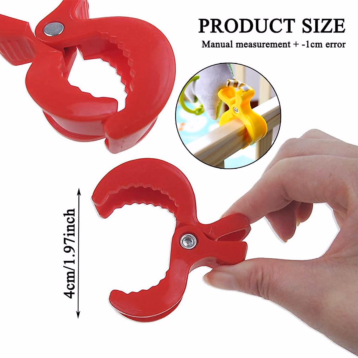 AKOAK 6 PCS Colorful Stroller Clip, Stroller Toy Holder, Blanket Clip, Sunshade, Windproof Clip, or Other Fixed, Plastic Universal Clip - Stroller Accessories