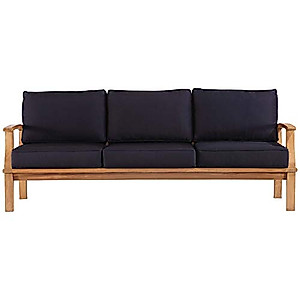 Modway EEI-4176-NAT-NAV Marina Patio Teak Sofa, Natural Navy