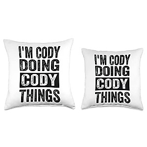 Funny Irony Quotes And Sarcastic Weird Fun Sayings Cody Things-Funny Coding Nerd Throw Pillow, 18x18, Multicolor