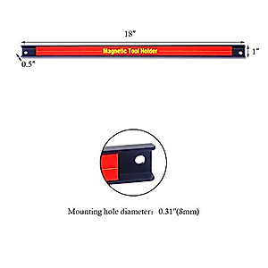 Goplus 6PCS 18" Magnetic Tool Holder, Magnetic Tool Holder Strip, Heavy Duty Magnetic Tool Bar,Space Saving Metal Tool Organizer Rack,Tool Magnet Bar for Workshop Garage Home(Mounting Screws Included)