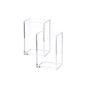 2 Pack Clear Acrylic Pencil Pen Holder Cup, Makeup Brush Holder Acrylic Desk Accessories