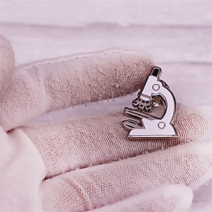 Chemical Microscope Metal Brooch Delicate Biology Badge Molecular Enamel Pin Creative Jewelry Gift Medical Graduation Student Doctor Nurse
