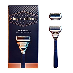 King C. Gillette Neck Razor, Handle plus 2 Blade Refills