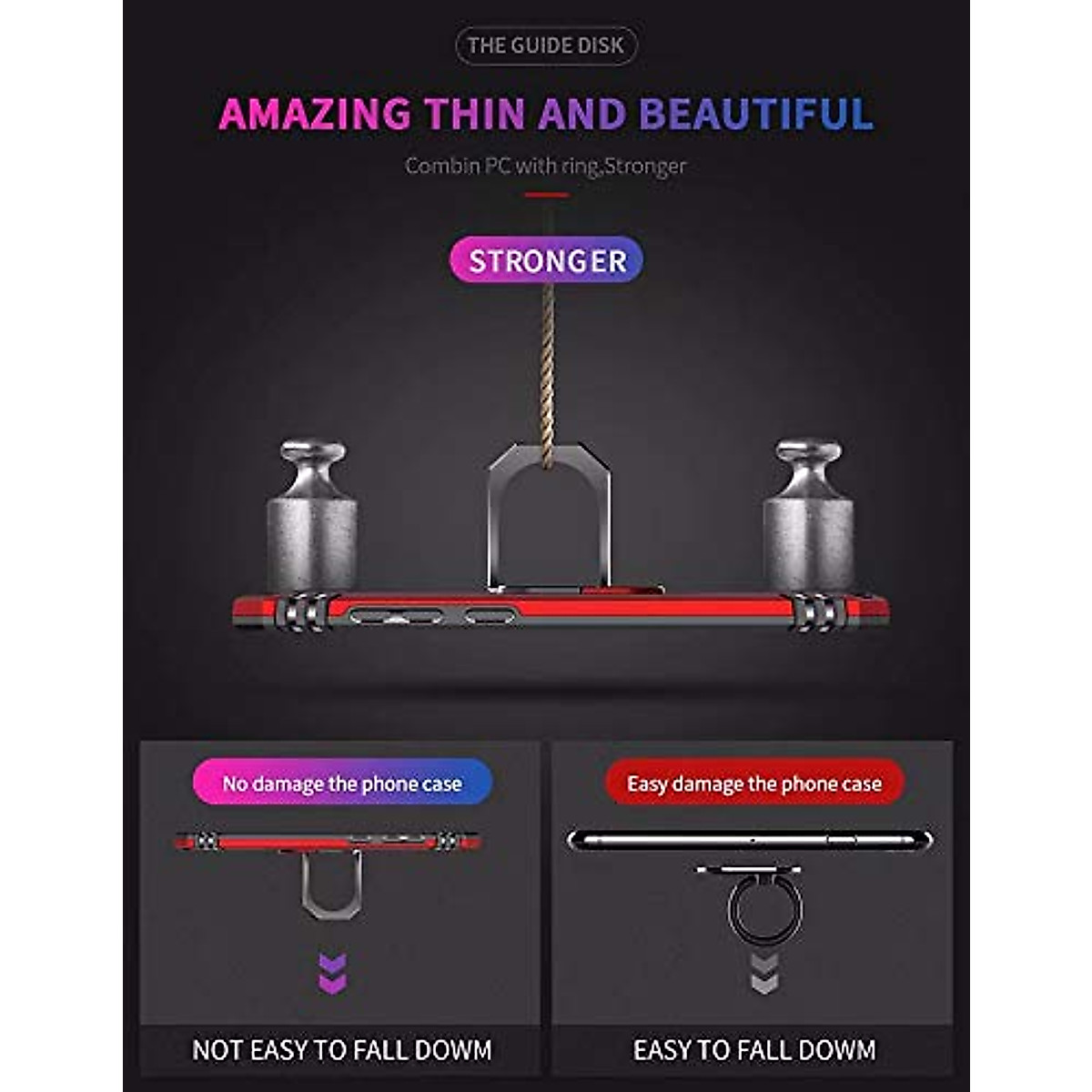 Strug for Xiaomi Redmi Note 7/Redmi Note 7 Pro Case,Heavy Duty Shockproof Protection Built-in 360 Rotatable Ring Magnetic Car Mount Case with Screen Protector for Xiaomi Redmi Note 7(Blue)