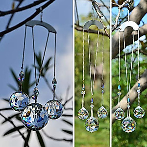 30/30/40mm Crystal Ball Prisms Suncatcher Hanging Ornament Chakra Crystals Rainbow Maker for Home,Garden Decoration
