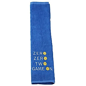 LEVLO Funny Pickleball Gifts Zero Zero Two Game On Sport Towles for Pickleball Lovers Embroidered Teem Hand Towel (Zero Zero Two Game On)