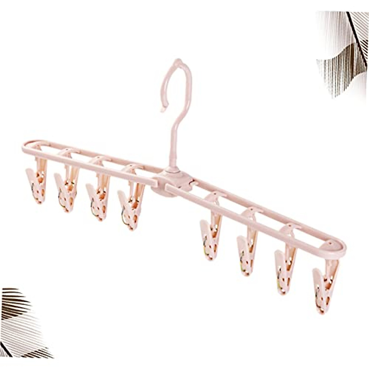 Cabilock 2pcs Foldable Travel Racks for Pink Hats Space Windproof Clothes Rack Socks Hanger Clothespins Clips Hangers with Underwear Drying Laundry Saving Multi-Purpose Clip