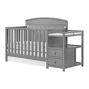 Oxford Baby Pearson 4-in-1 Convertible Crib & Changing Station, Dove Gray, GreenGuard Gold Certified