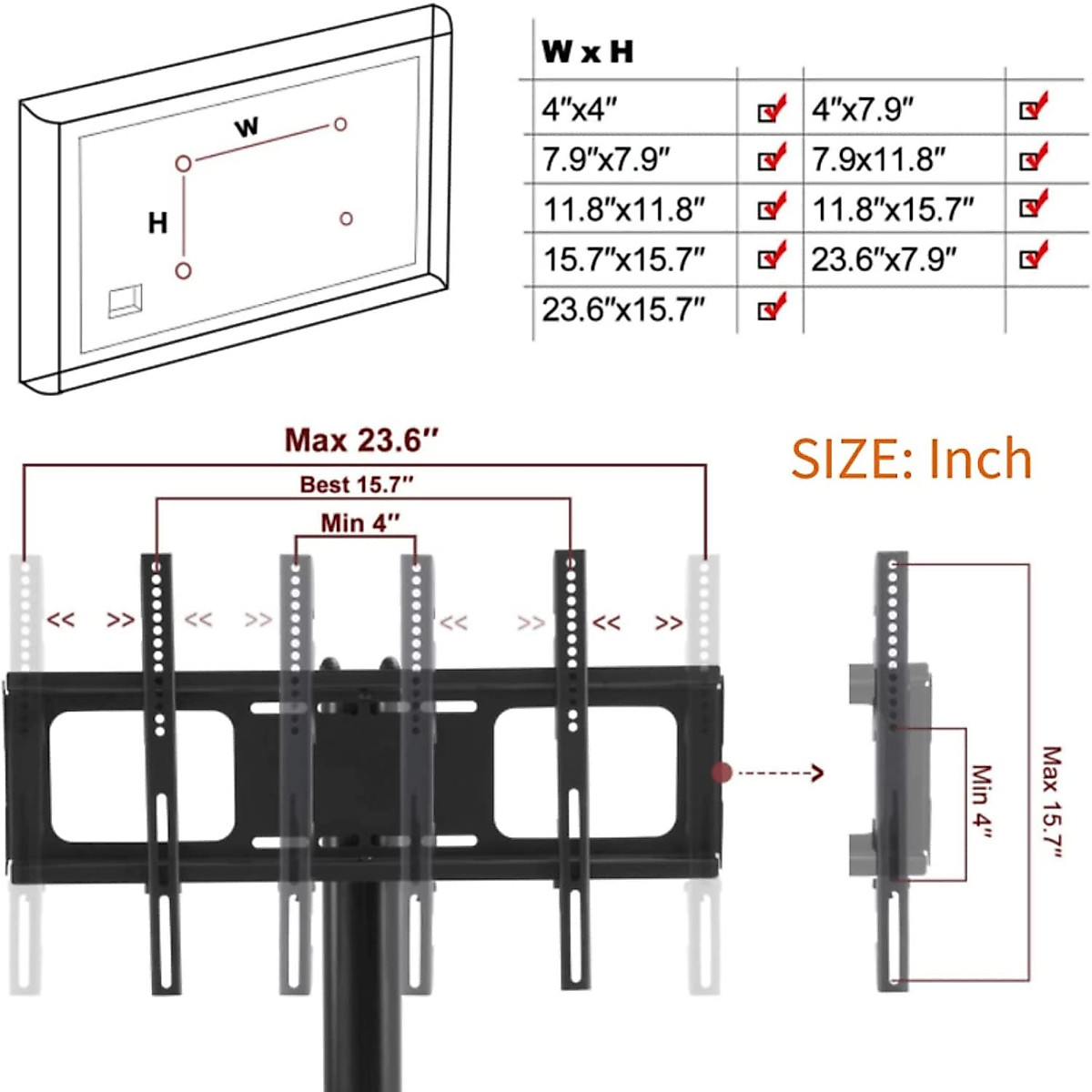 Swivel Corner Floor TV Stand with Mount for 32 37 43 47 50 55 60 65 inch Flat Curved Screen TVs, Adjustable 3-Tier Tempered Glass Storage Television Stand with Cable Management, Max VESA 600X400mm