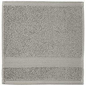 Amazon Basics Fade-Resistant Cotton Washcloth - 12-Pack, Gray