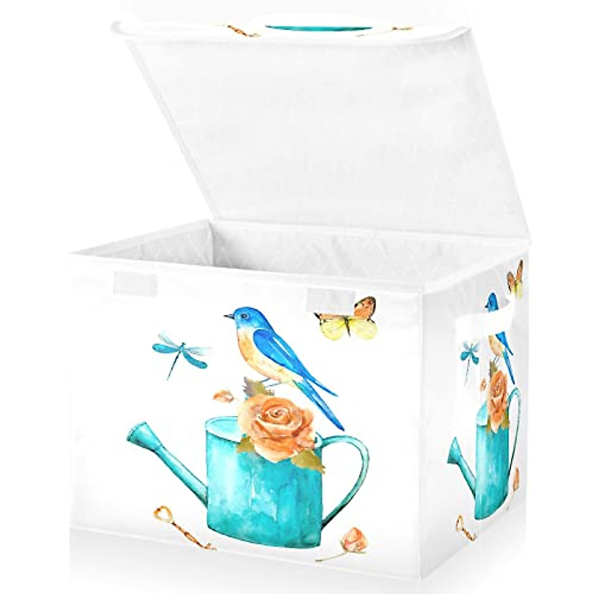 Towel Storage Bins with Lids for Home Butterfly Bird Storage Basket Large Photo Storage