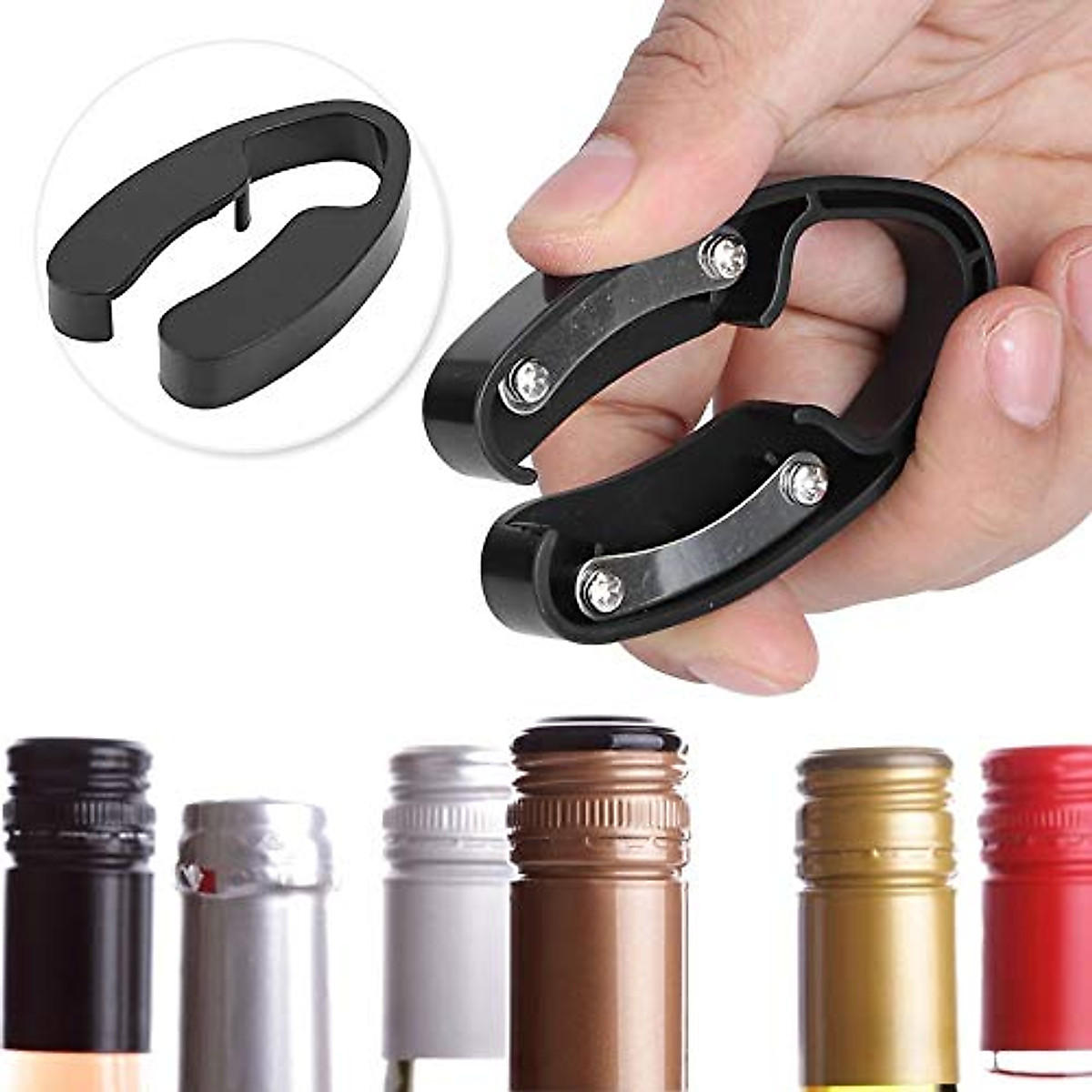 Easy Wine Bottle Opener Blade Foil Paper Cutter for Wine Bottles Tin Wrapper Opener ((Black))