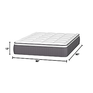 Queen Mattress, DIGLANT 12 Inch Gel Memory Foam Hybrid Mattress, Euro Top Pocket Spring Mattress in a Box, Balance Support & Motion Isolation, Medium Feel Mattress, CertiPUR-US Certified