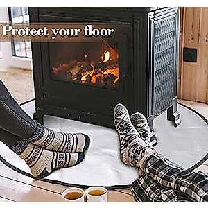 Zorxu Fire Pit mat Deck Protector 36 Inch Gas BBQ Fireproof Mat Heat Resistant Mat Grill Mat Decking Protector Pad and Splatter Mat Protect Your Deck, Grass, Garden, Campsite (36 inch)