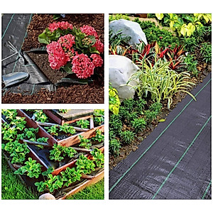 Groweco Landscape Fabric 6ft X 50ft Weed Barrier Landscape Fabric Heavy Duty Premium 3.2oz Garden Fabric Weed Barrier Weed Block Gardening Mat,Woven Geotextile Fabric Ground Cover Weed Barrier