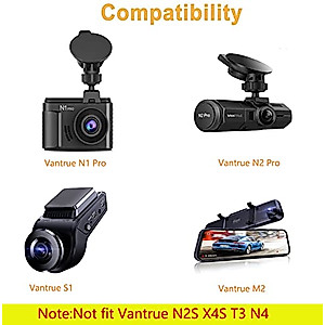 Dashcam Hardwiring Kit Mini USB Hard Wire Kit Compatible with Vantrue N2 Pro, N2, T2, N1 Pro, X4, M2，S1 Car Dash Camera Charger Cable Power Cord Power Supply, 4 Fuse Tap Cable and Installation Tool