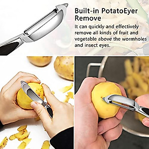 Eirpde Vegetable Peeler for Kitchen, Fruit, Carrot, Veggie, Potatoes Peeler, Y-Shaped and I-Shaped Stainless-Steel Multi-Function Set Peelers, Durable Non-Slip Handle(2-Piece)