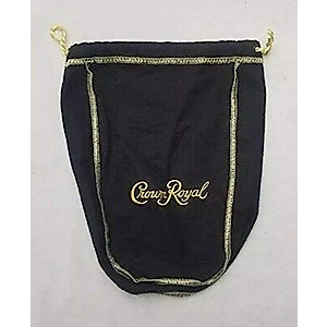 Crown Royal Black Bag w/Gold Drawstring Storage Gift Bag Shiftboot Carrying Dice or Games Fabric for Sewing