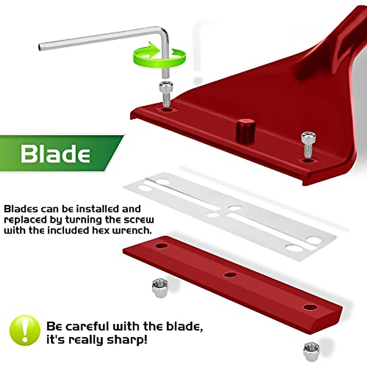 NEPTONION 24.5’’ Professional Algae Scraper, Aquarium Blade Cleaner with 10 Pcs Replaceable Blades Stubborn Algae, Suitable for Water Tank Size Above 30 Gallons